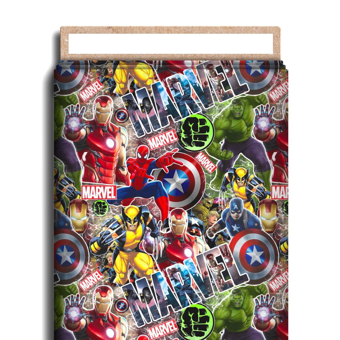 Marvel Superhero's Character Fabric, Cotton Lycra, Iron Man, Hulk ...