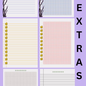 Digital Note Pages, Cute Note Papers, Colorful Writing Papers - Etsy