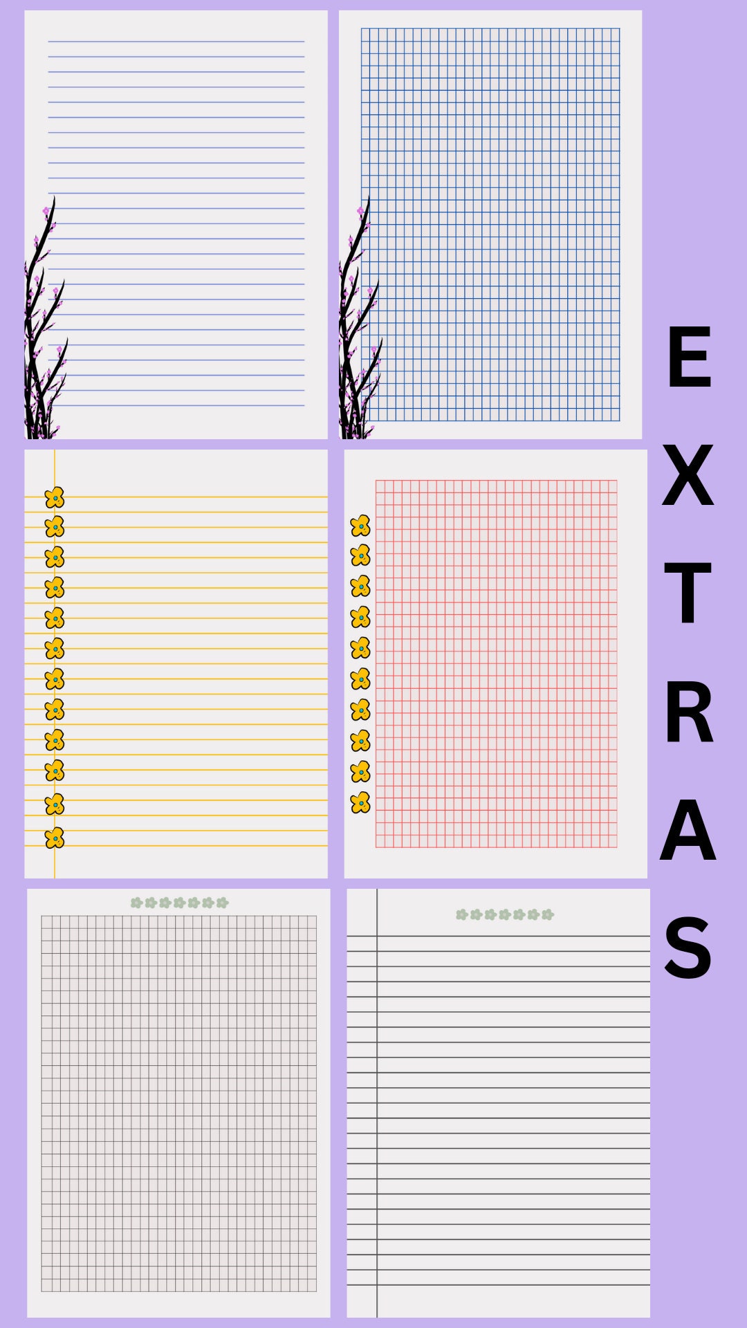 Digital Note Pages, Cute Note Papers, Colorful Writing Papers - Etsy