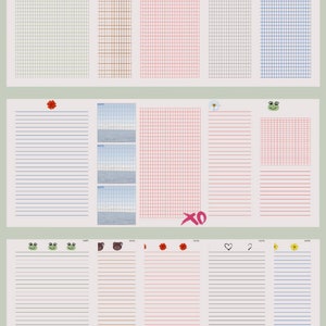 Digital Note Pages, Cute Note Papers, Colorful Writing Papers - Etsy