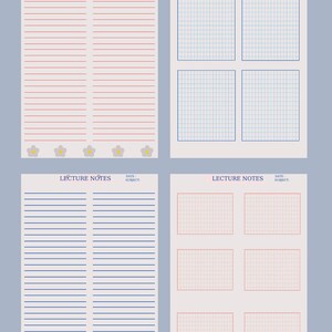 Digital Note Pages, Cute Note Papers, Colorful Writing Papers - Etsy