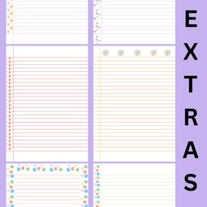 Digital Note Pages, Cute Note Papers, Colorful Writing Papers - Etsy