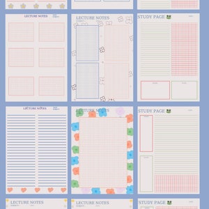 Digital Note Pages, Cute Note Papers, Colorful Writing Papers - Etsy