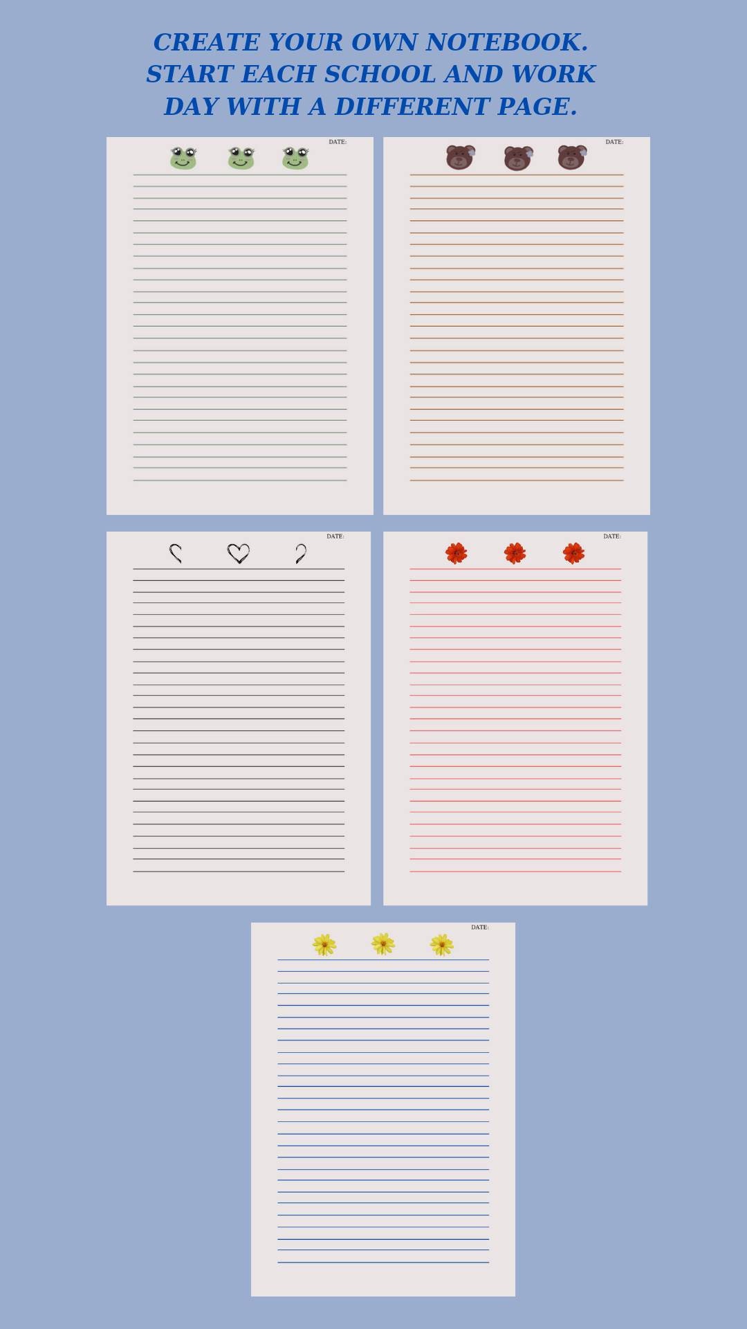 Digital Note Pages, Cute Note Papers, Colorful Writing Papers - Etsy