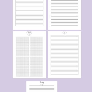 Digital Note Pages, Cute Note Papers, Colorful Writing Papers - Etsy