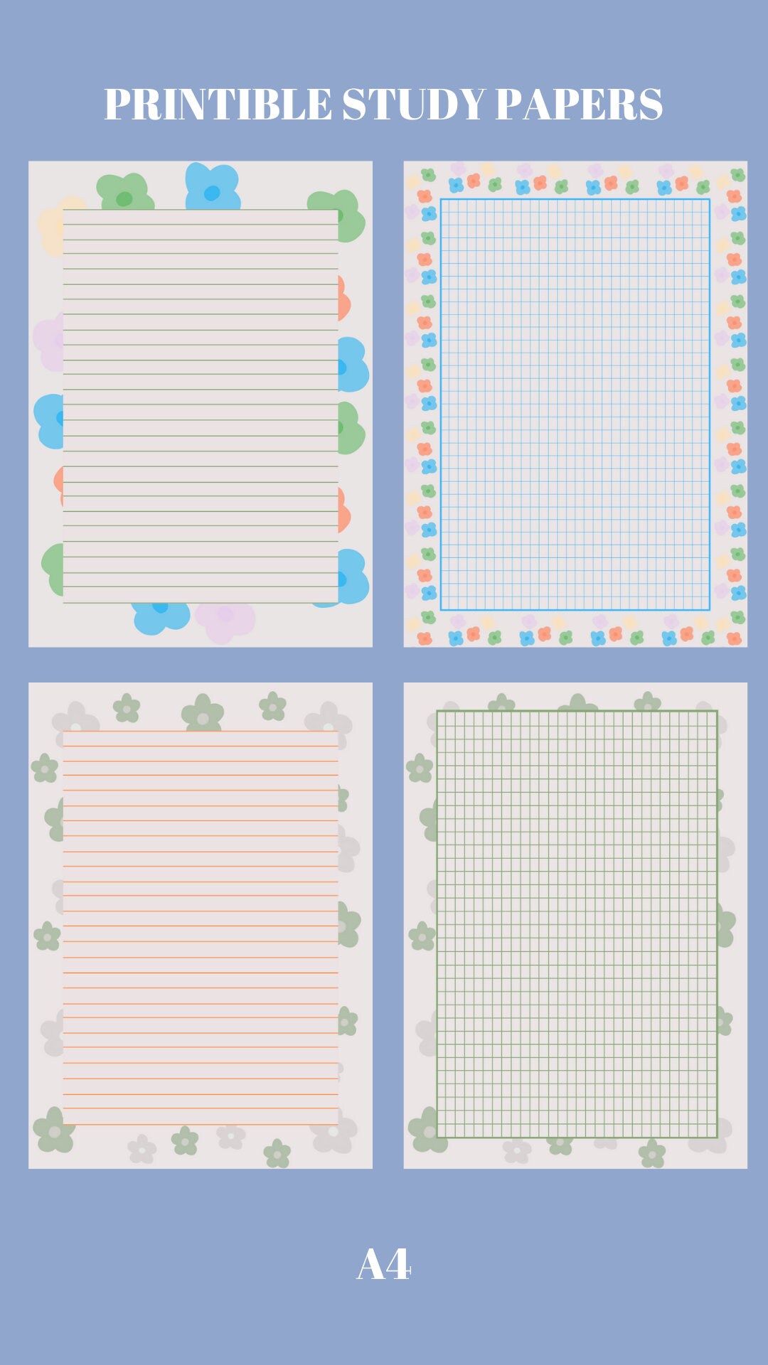 Digital Note Pages, Cute Note Papers, Colorful Writing Papers - Etsy