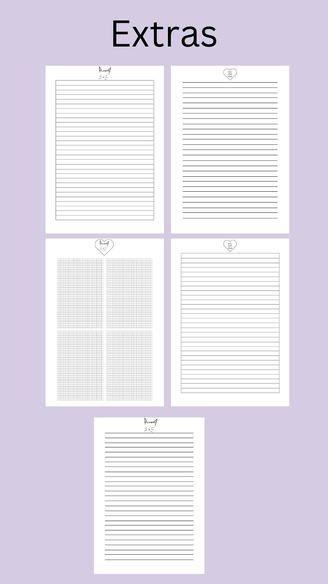 Digital Note Pages, Cute Note Papers, Colorful Writing Papers - Etsy