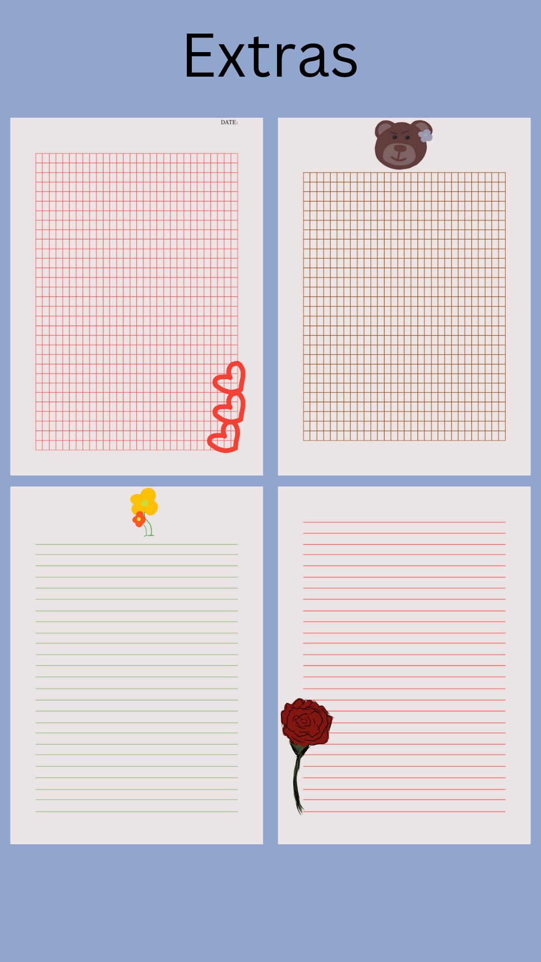 Digital Note Pages, Cute Note Papers, Colorful Writing Papers - Etsy