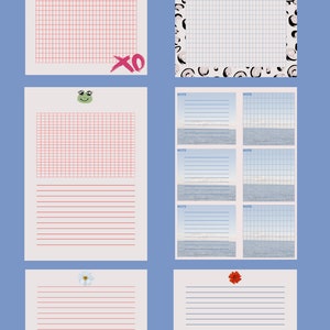 Digital Note Pages, Cute Note Papers, Colorful Writing Papers - Etsy