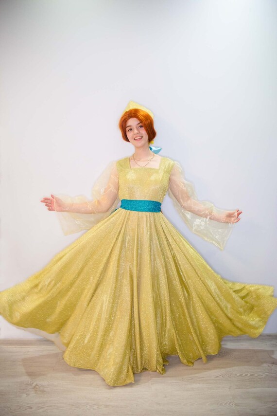 Anastasia Romanova Cosplay Costume Yellow Dress Etsy