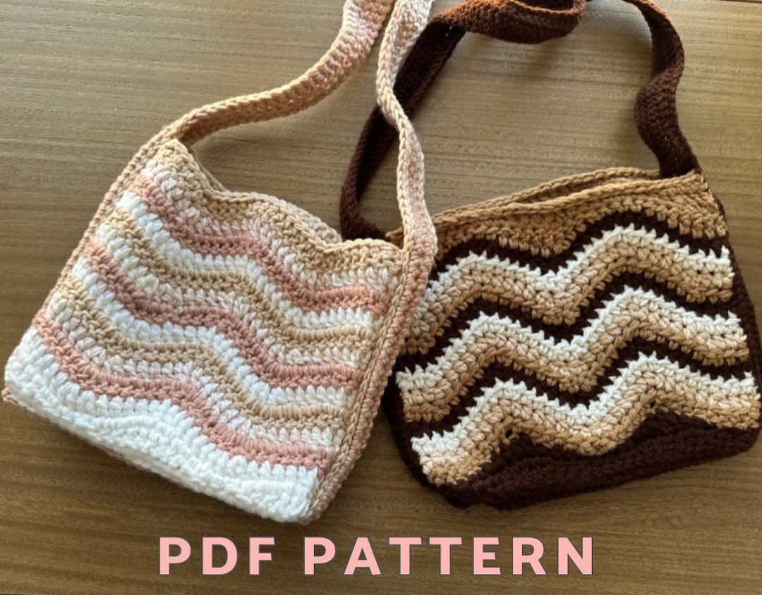 Wave Handbag Crochet Pattern (2 Ways) - Etsy