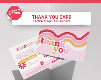 Editable Business Thank You Card Canva Template - Etsy