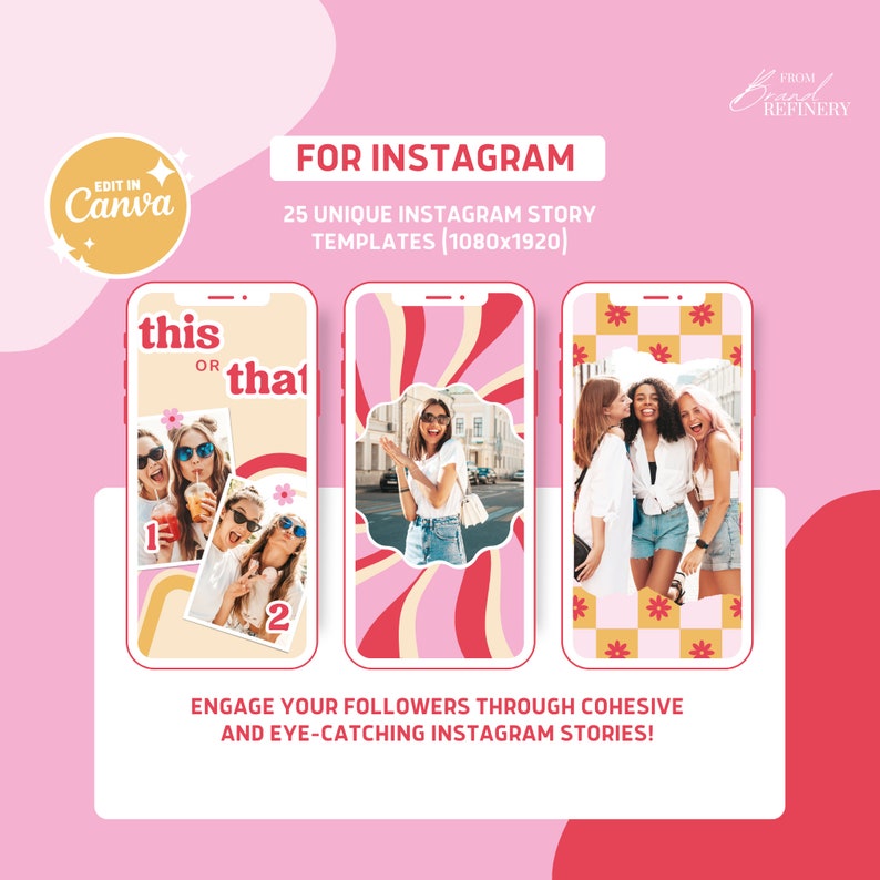 Mega Instagram Canva Template Bundle, Retro Social Media Pack, IG ...