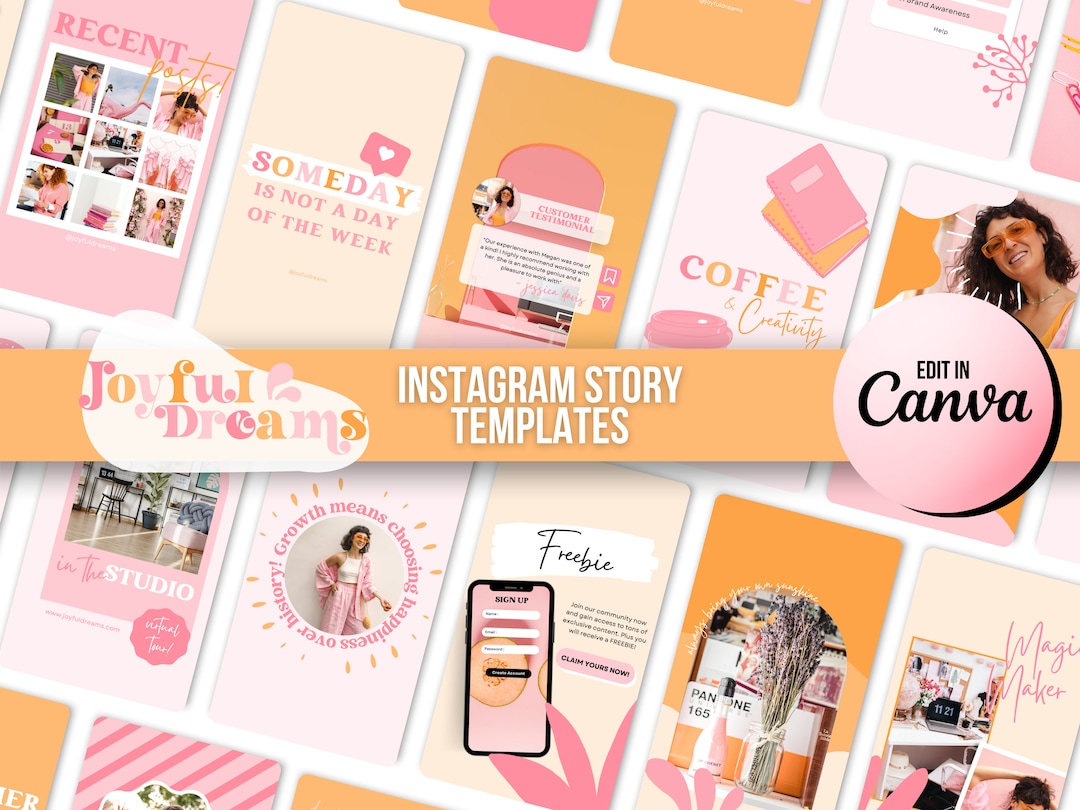 Bright Instagram Story Templates Canva | Engagement Instagram Branding ...