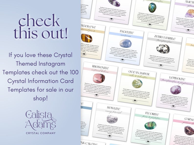 Crystal Instagram Post Templates Canva Spiritual Instagram Feed Crystal ...