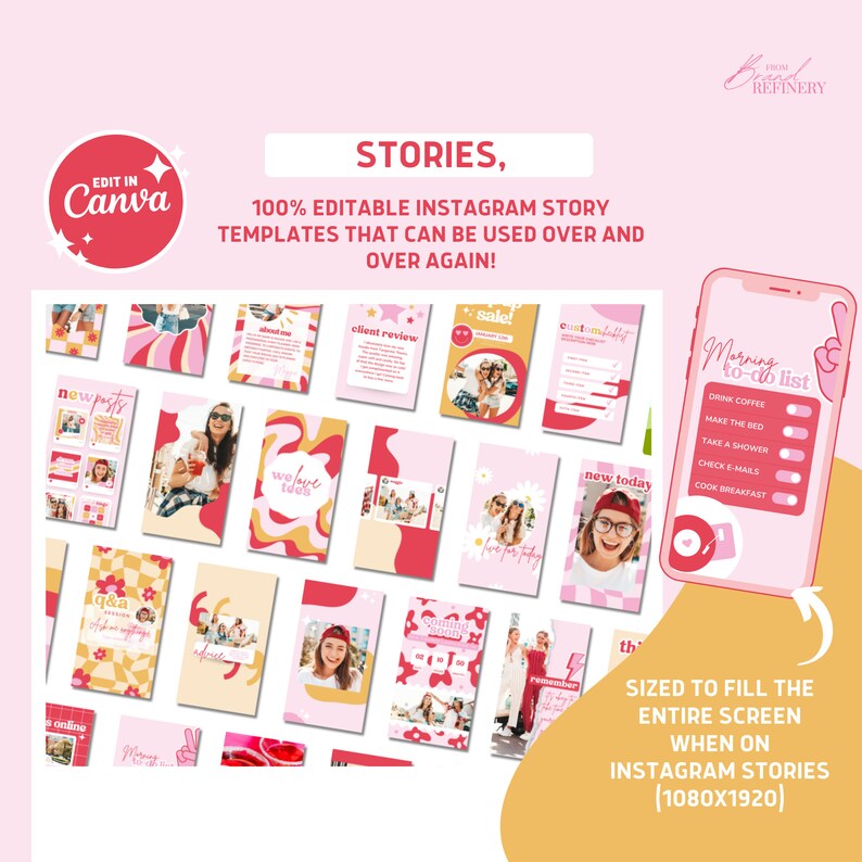Mega Instagram Canva Template Bundle, Retro Social Media Pack, IG ...