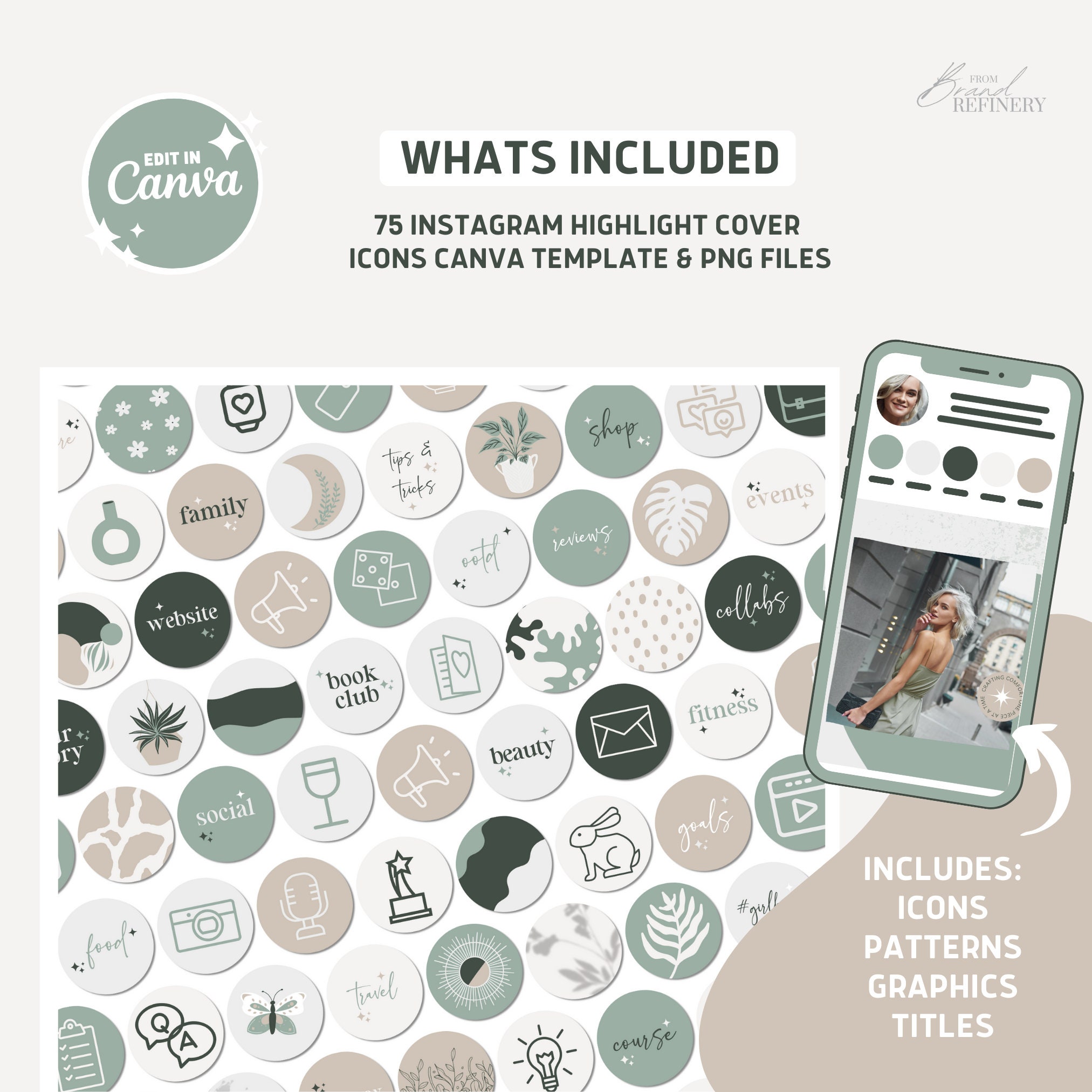 Modern Instagram Highlight Icons, Instagram Covers Canva, Editable ...
