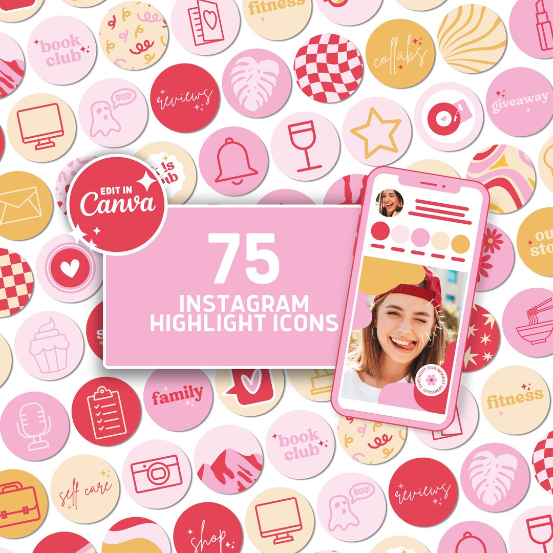 Retro Instagram Highlight Icons, Instagram Covers Canva, Editable ...