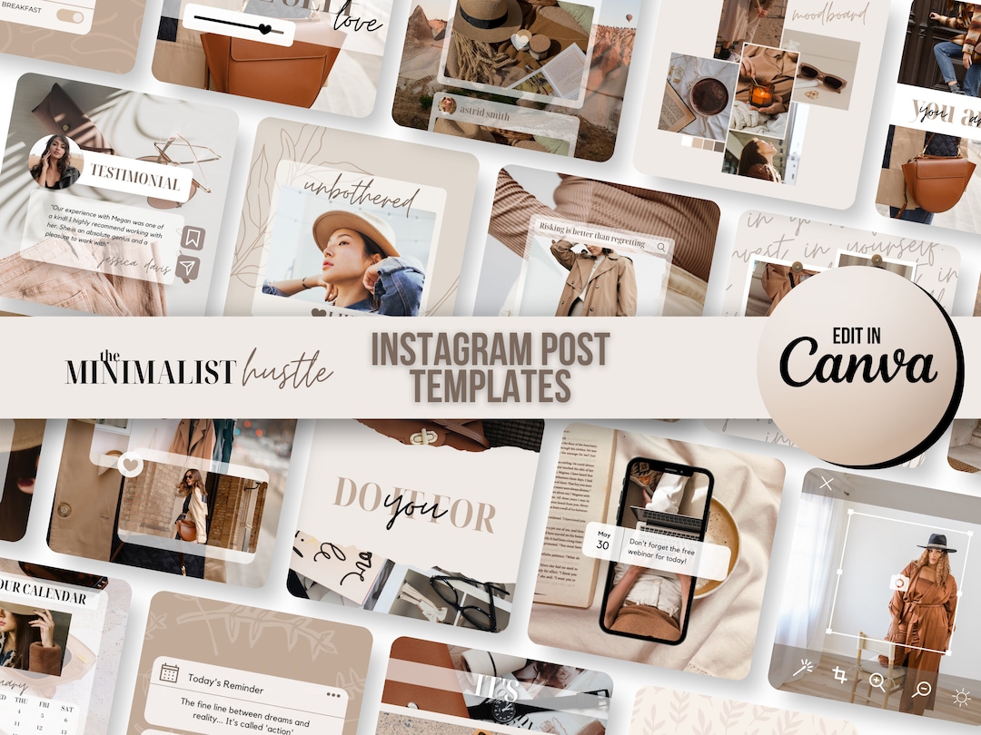 Engagement Post Templates Canva | Neutral Instagram Branding | Business ...