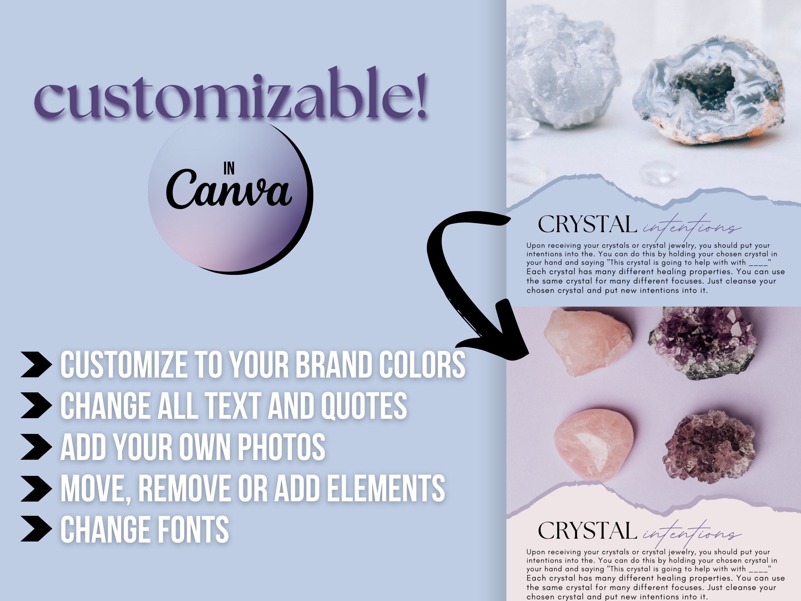 Crystal Instagram Post Templates Canva | Spiritual Instagram Feed ...