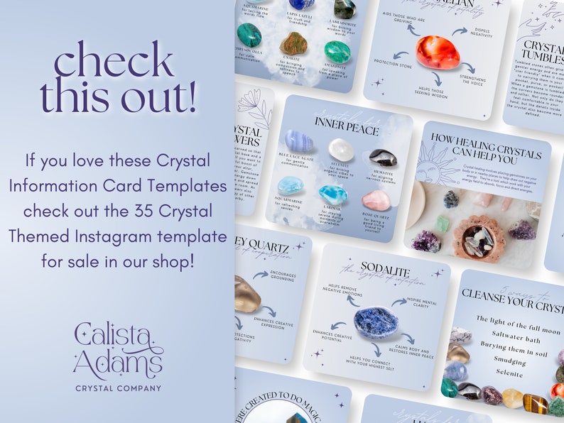100 Crystal Information Cards | Crystal Meaning Instagram Posts ...
