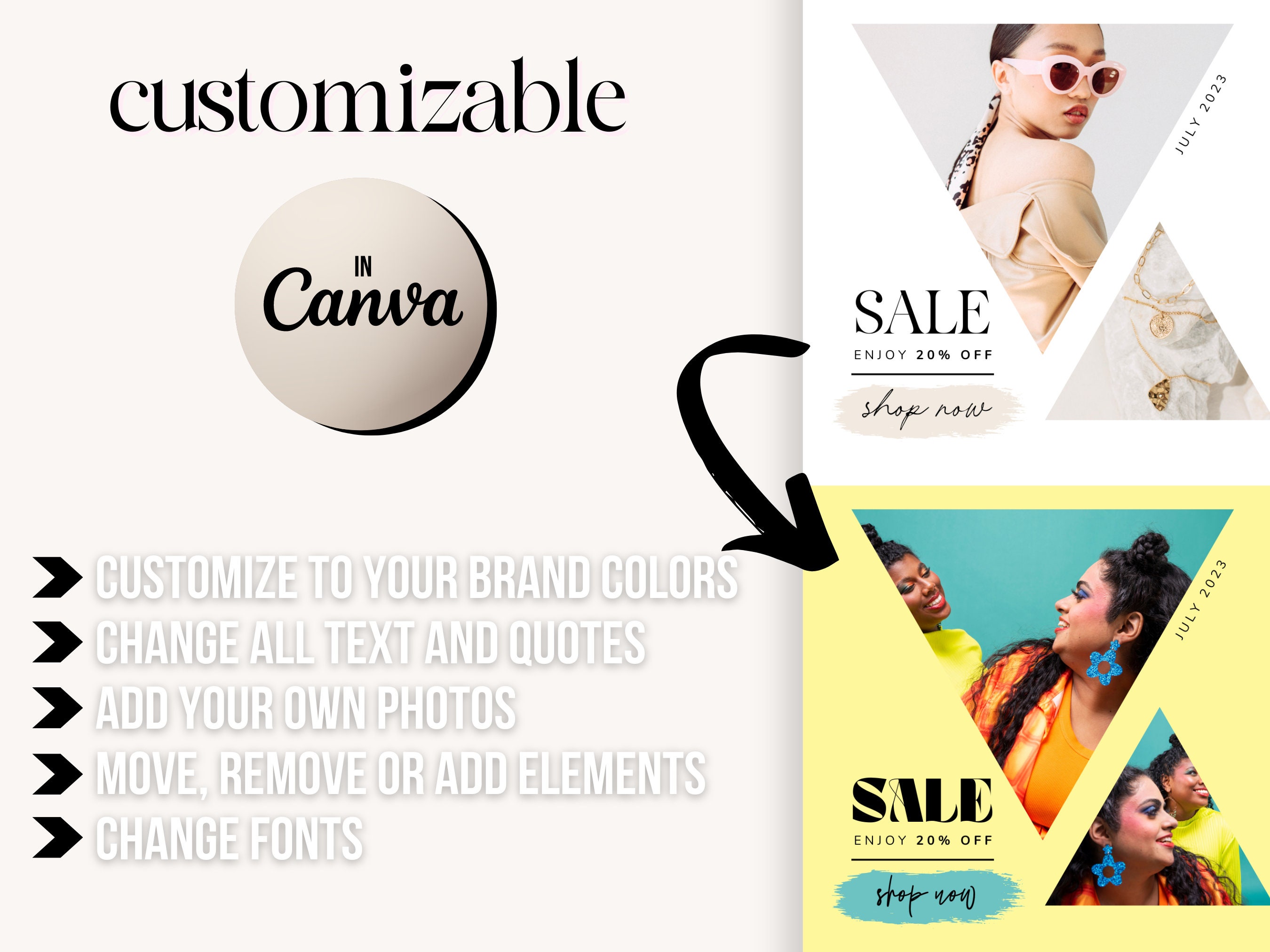 White Instagram Post Templates Canva | Minimalist Instagram Branding ...