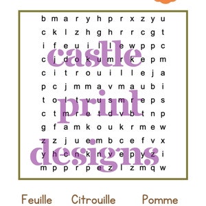 French Fall Worksheet for Grade 1 - Etsy