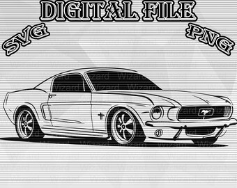 Ford MUSTANG 1968 Drift SVG, American Muscle, PNG, Vector Art ...