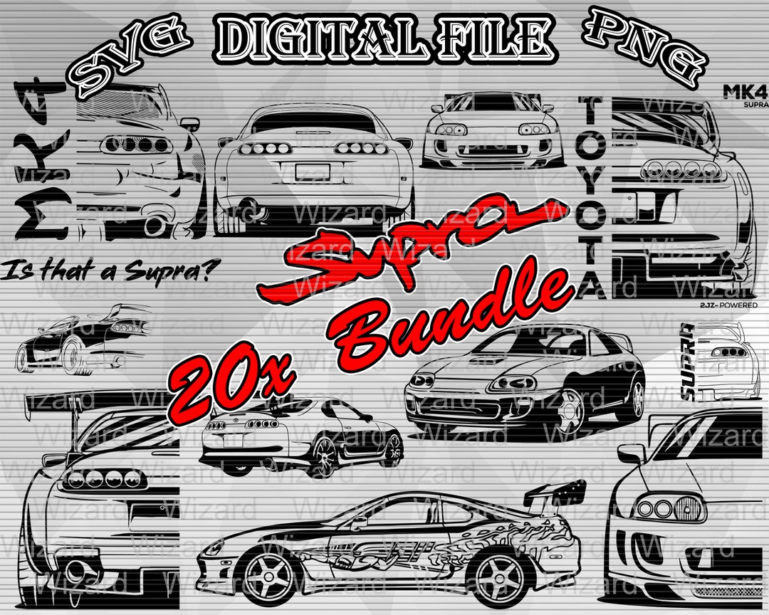 20x SUPRA BUNDLE, JDM Toyota Supra, Supra Silhouette, Supra Vector ...