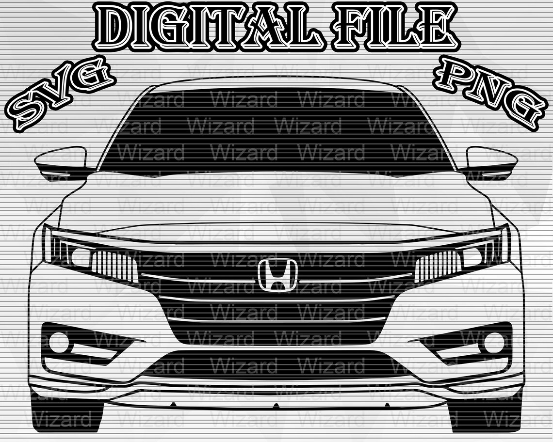 Honda Accord 2023 Front Side JDM PNG SVG, Cut File, Drawing ...