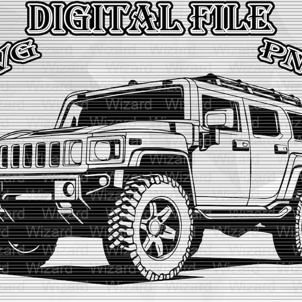 Hummer H2 Drawing - Etsy