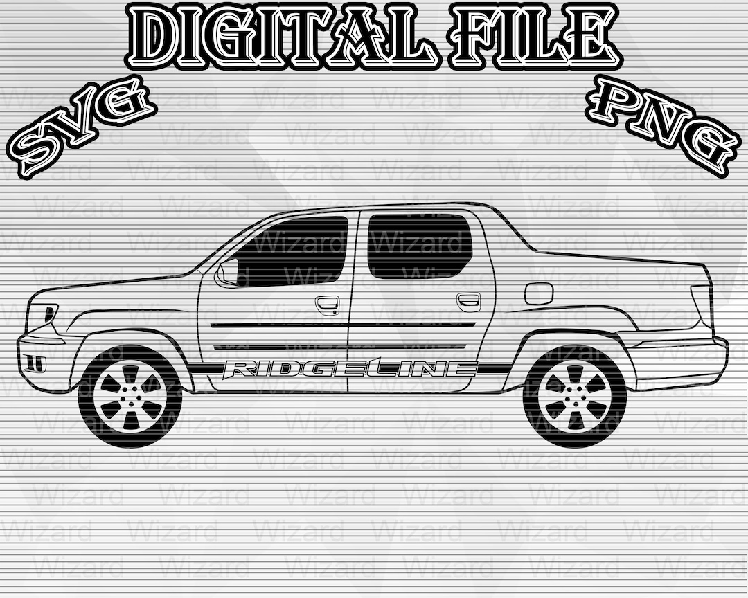 Honda Ridgeline 2010 Pick up Truck PNG SVG, Cut File, Drawing ...