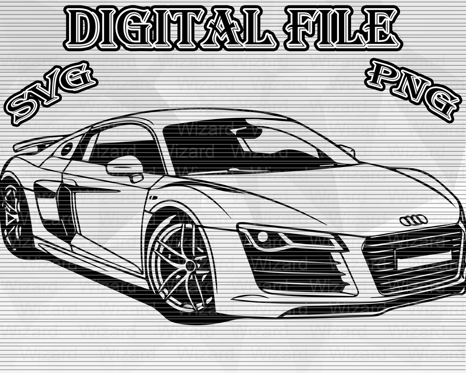 Audi R8 Quattro SVG, PNG, Vector Art, Illustration, Drawing, Audi R8 ...