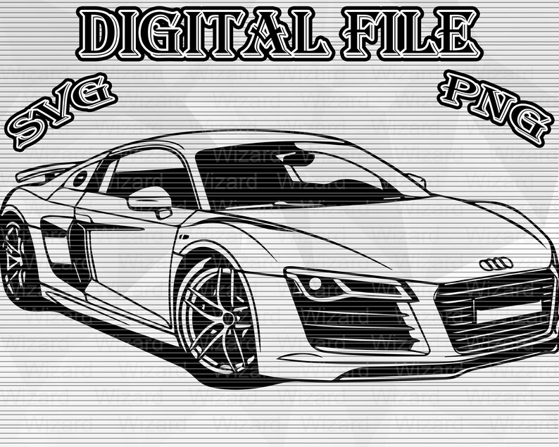 Audi R8 Quattro SVG, PNG, Vector Art, Illustration, Drawing, Audi R8 ...