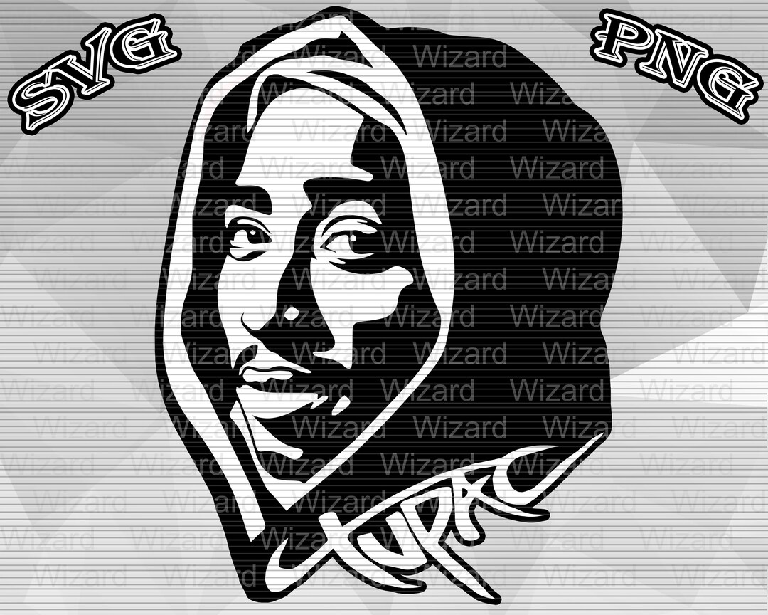 2pac svg ,Tupac svg, png fanart hecho a mano - Etsy España