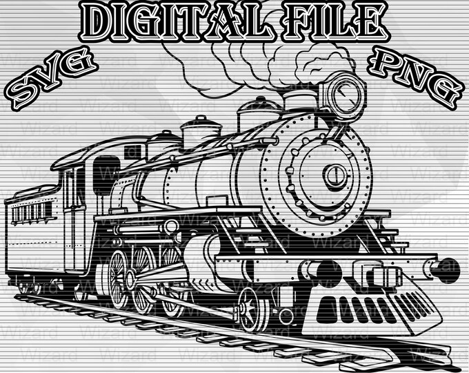 Steam Train SVG - Locomotive Printable Silhouette Clipart Cut File ...