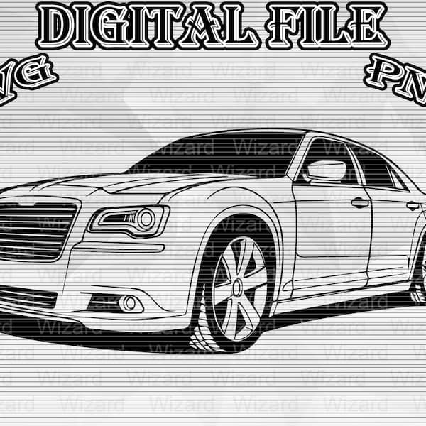 Chrysler 300 Silhouette Svg - Etsy