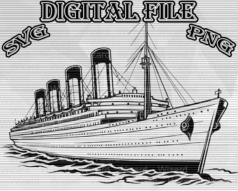 Titanic 1912 SVG PNG, Titanic Vector Art, Titanic Illustration, Titanic ...