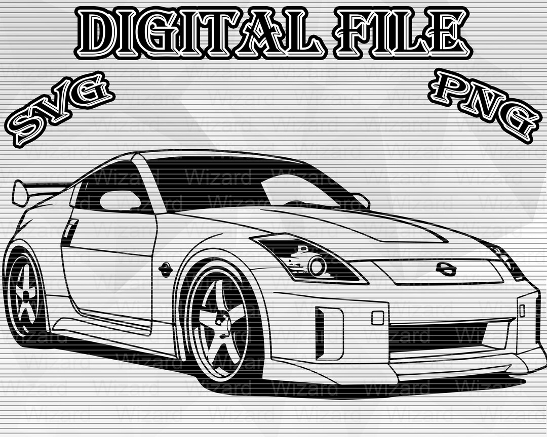 Nissan 350z 2003 SVG, Vector Art Illustration Drawing, Nissan 350z ...