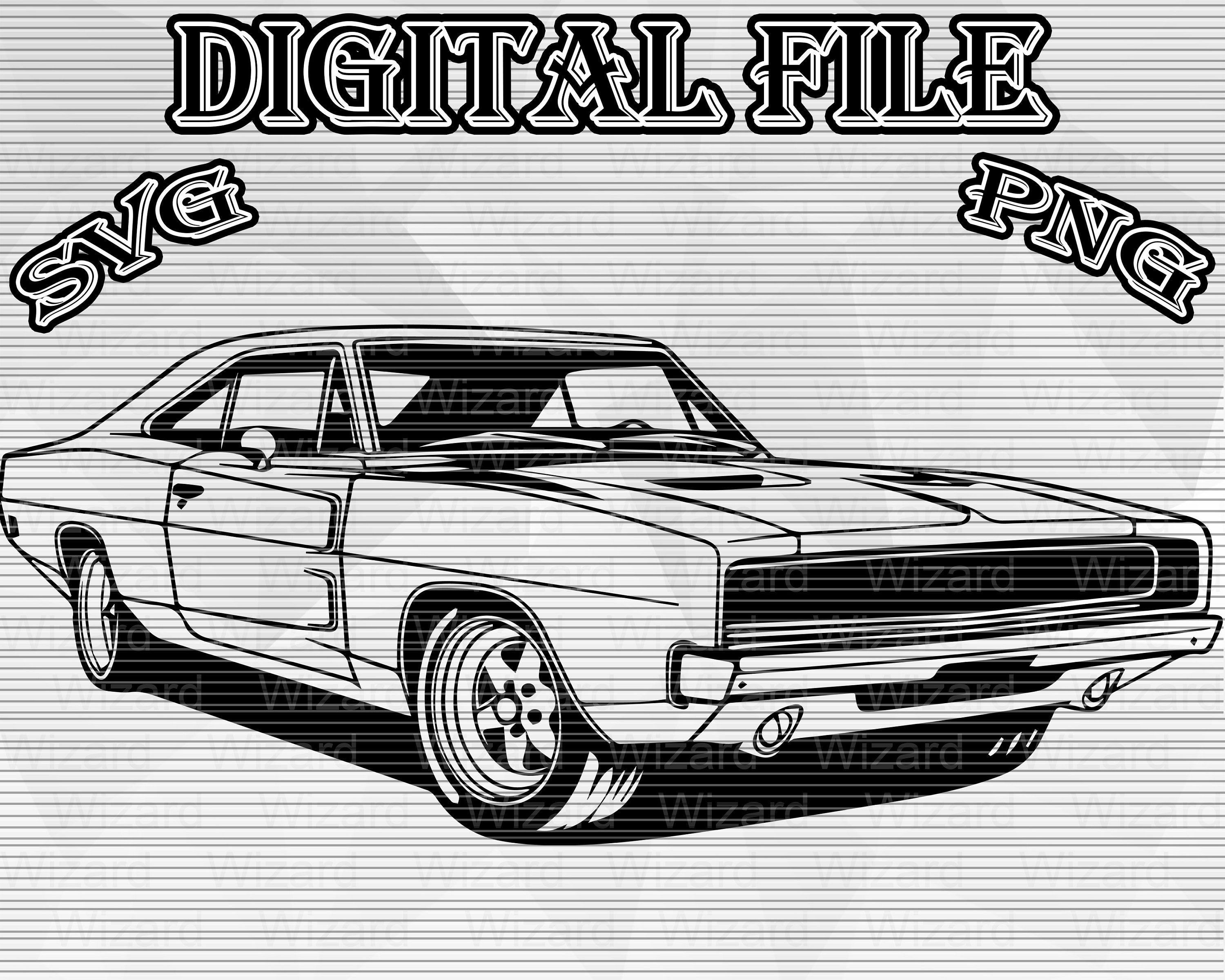 Dodge Charger 1969 SVG PNG Vector Art Illustration Drawing - Etsy