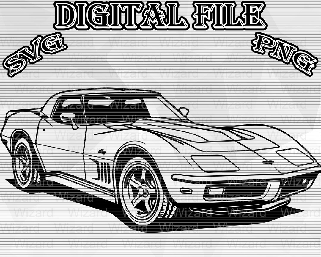 Chevrolet Corvette C3 Stingray 1965 SVG, C3 Stingray Vector ...