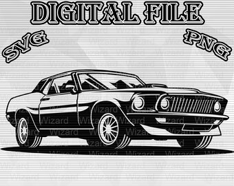 Ford MUSTANG 1968 Drift SVG, American Muscle, PNG, Vector Art ...