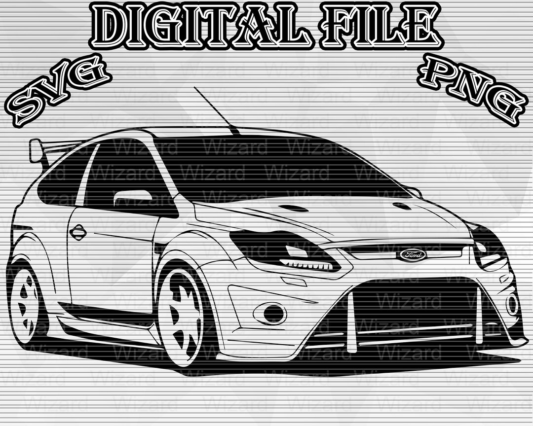 Ford Focus RS WRC SVG Png, Cut File, Drawing ,illustration, Ford Focus ...