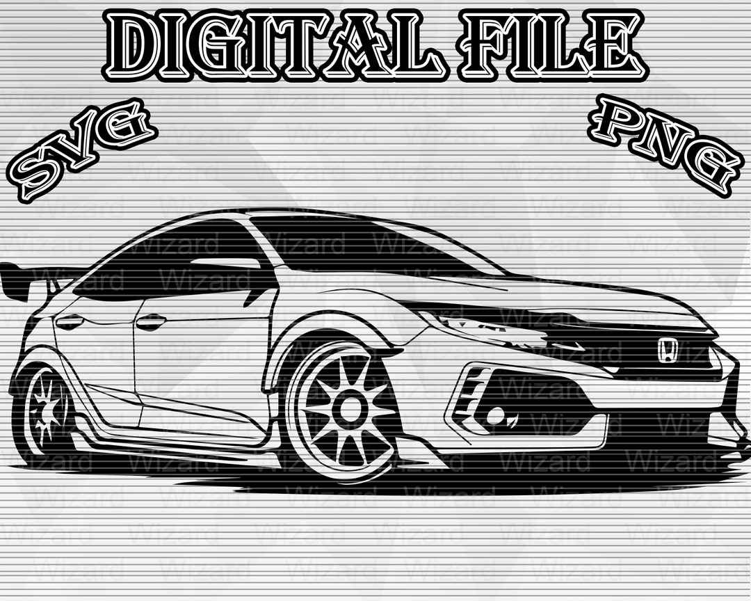 Honda Civic Type R 2020 JDM PNG SVG, Cut File, Drawing ,illustration ...