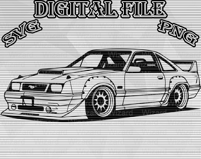 FOX BODY MUSTANG 1990 Svg, American Muscle, Png, Vector Art ...