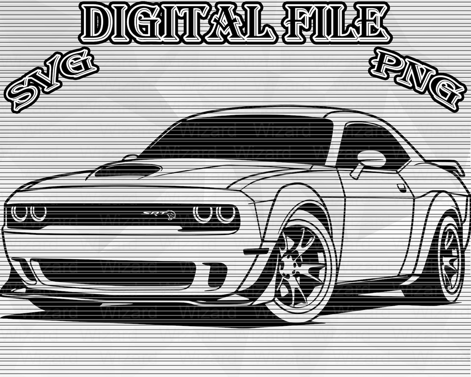 Dodge Hellcat 2023 SVG, PNG, Vector Art Illustration Drawing,hellcat ...