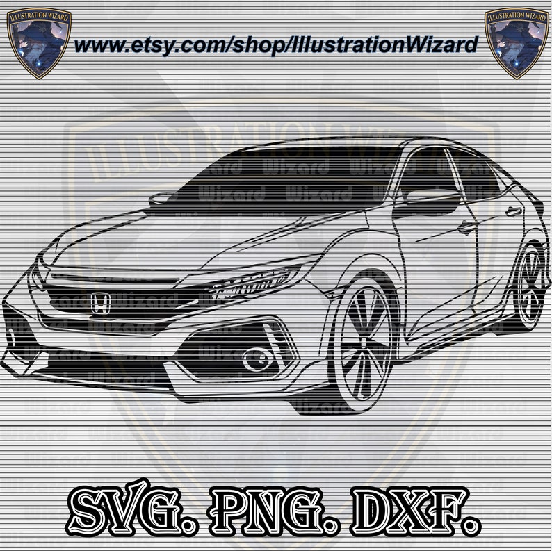 Honda Civic 2023 PNG SVG, archivo cortado, dibujo, ilustración, honda ...