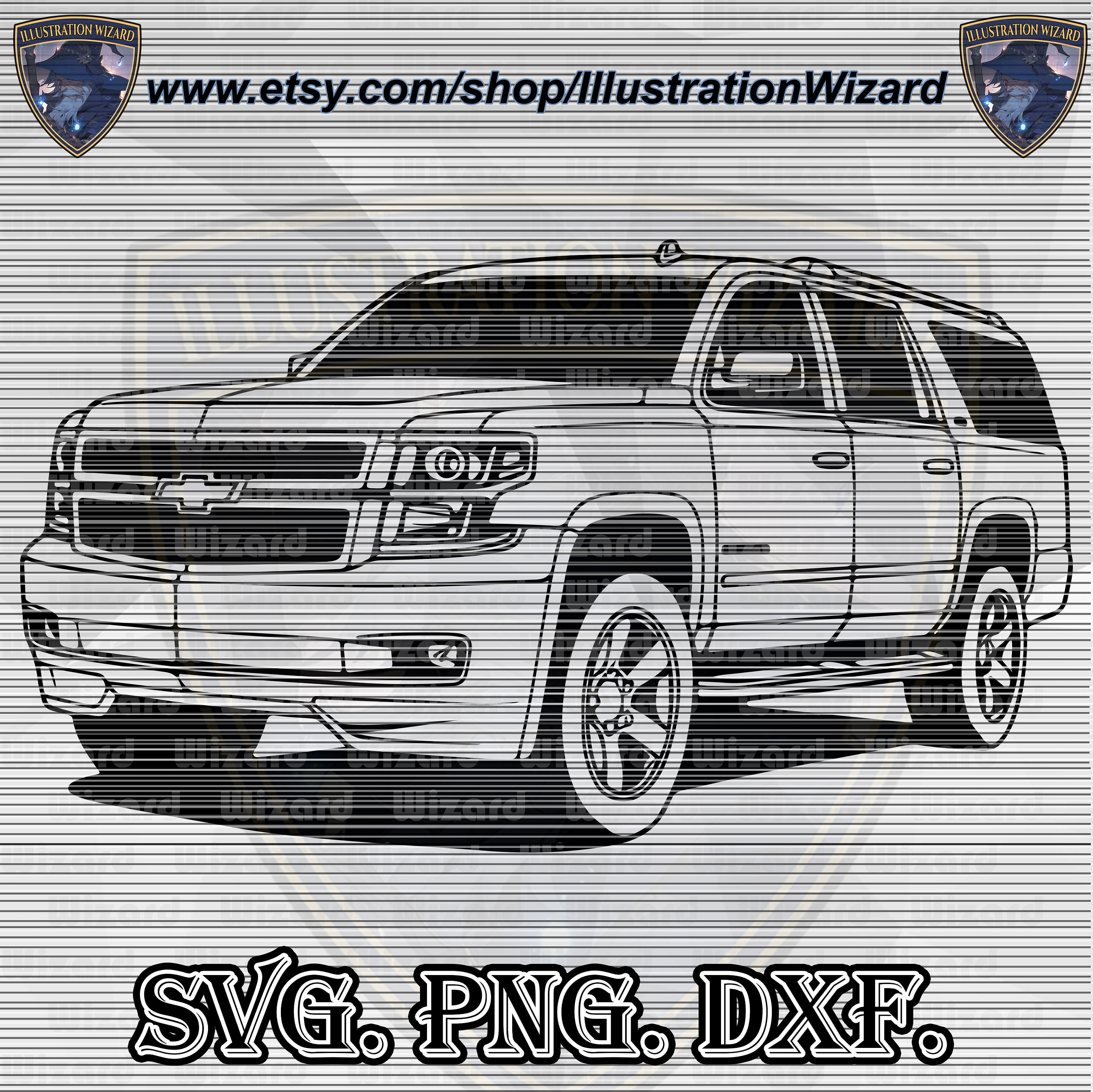 Chevy Suburban SVG, Png, Chevrolet Suburban Vector Art Illustration ...
