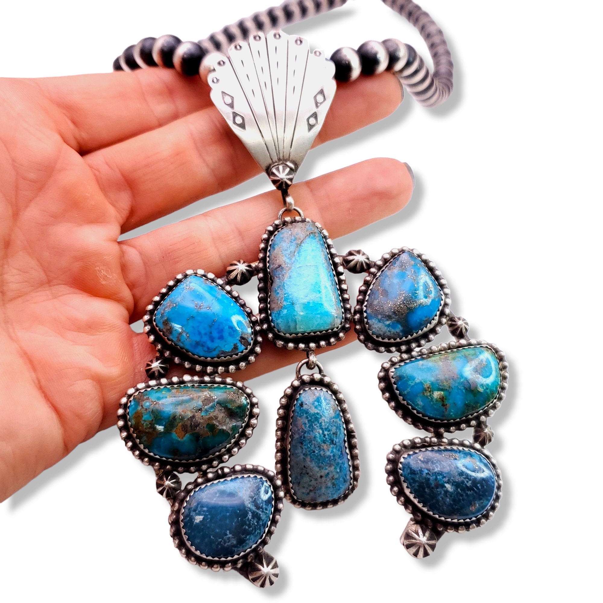 Trendy Native Made Mary Tso Authentic Native Made Morenci Turquoise ...