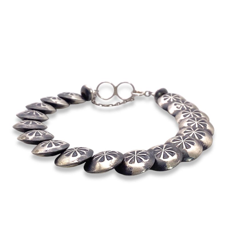 Flower Stamped Pillow Top Pearl Bracelet by Maryetta Daukei Native ...